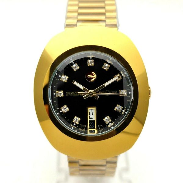 Vintage Rado Diastar Automatic Black Dial White Stone Men's Wrist Watch ...