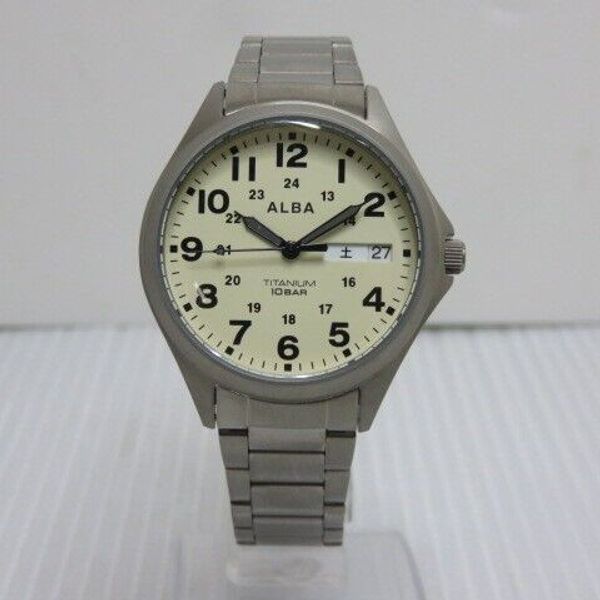 [Used] SEIKO ALBA Quartz Titanium Men's Watch AQPJ401 Moving from japan ...