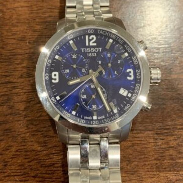 TISSOT T0554171104700 PRC 200 Chronograph Blue Dial Men's Watch | WatchCharts