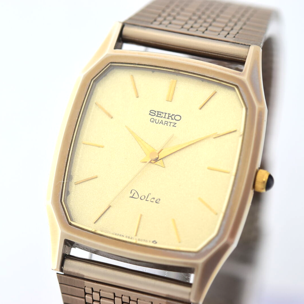 New Battery [Exc+5] Vintage Seiko Dolce 9521-5070 QZ Gold Men's Watch From JAPAN | WatchCharts ...