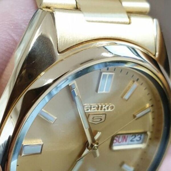 Seiko Analog Business 5 Automatic Gold Mens SNXS80K1 | WatchCharts ...