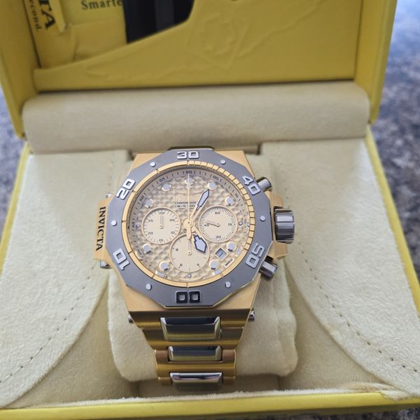 Invicta Mens 50mm Akula Quartz Chronograph Goldtone | WatchCharts ...