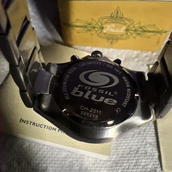 Fossil Quartz Watch CH-2311 Men 100m Silver Steel Chronograph Date New ...
