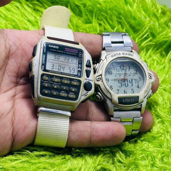 VTG lot 2X Casio ABX-24 & Casio CMD-40 Wrist Remote Control Calculator ...
