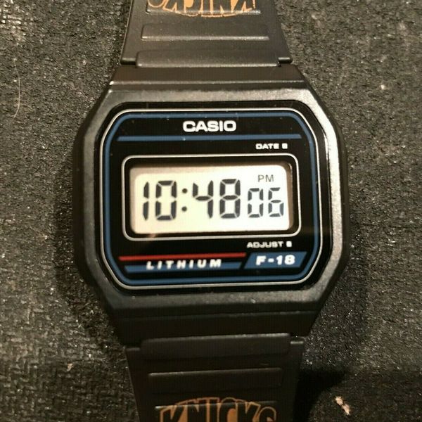 New & Vintage Rare 1986 CASIO F-18 (695) NBA's NY Knicks 33mm watch New ...