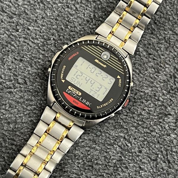 Vintage 1996 Microsoft Timex 150 Data-Link Digital Watch W/ New Battery ...