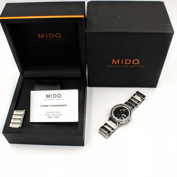 Mido Great Wall Chronometer Men Stainless Steel Wristwatch Box & Paper ...