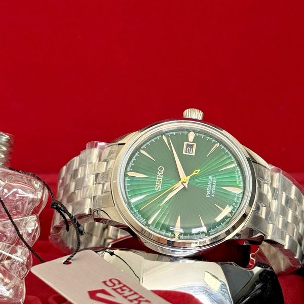Seiko Presage Green Sunburst Dial Automatic Watch â Rare | Full Set ...