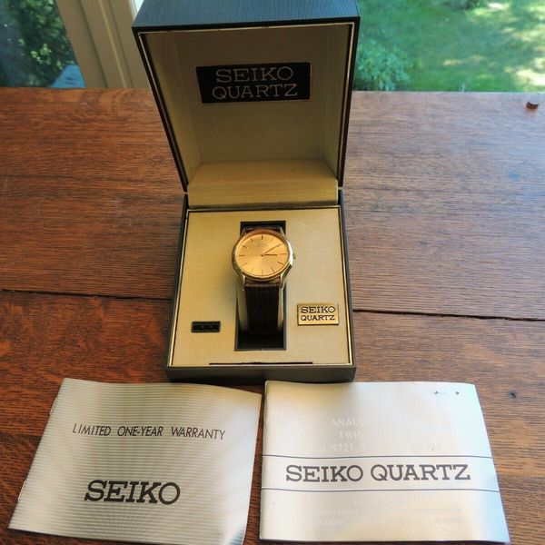 Vintage Seiko Twin Quartz Mens Wristwatch 9721-8009 in Box | WatchCharts