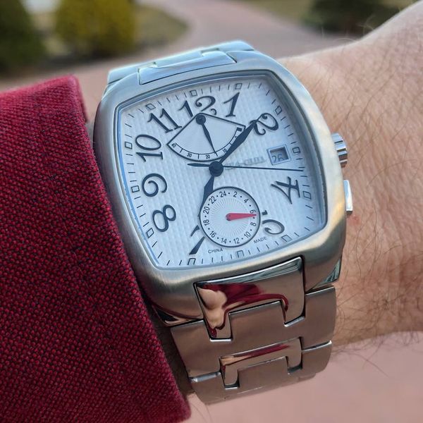 Sea-Gull Automatic Tonneau with Power Reserve, GMT, and Display Back ...