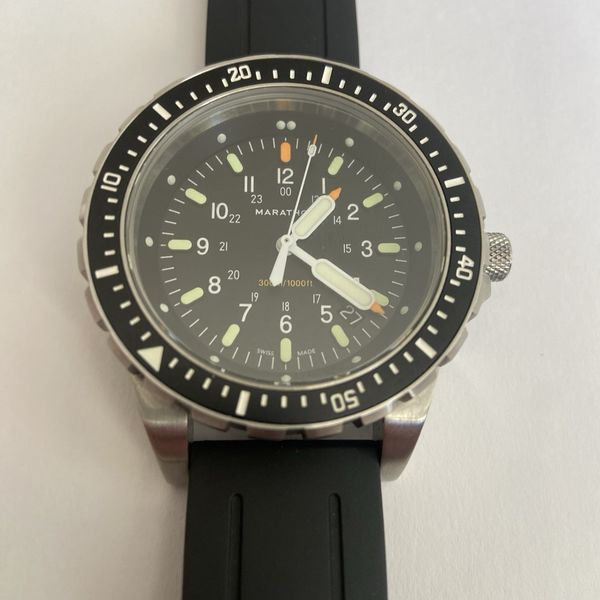 Marathon Jumbo Diver 300m Quartz 6425 JSAR 46mm S. Steel Case Watch ...