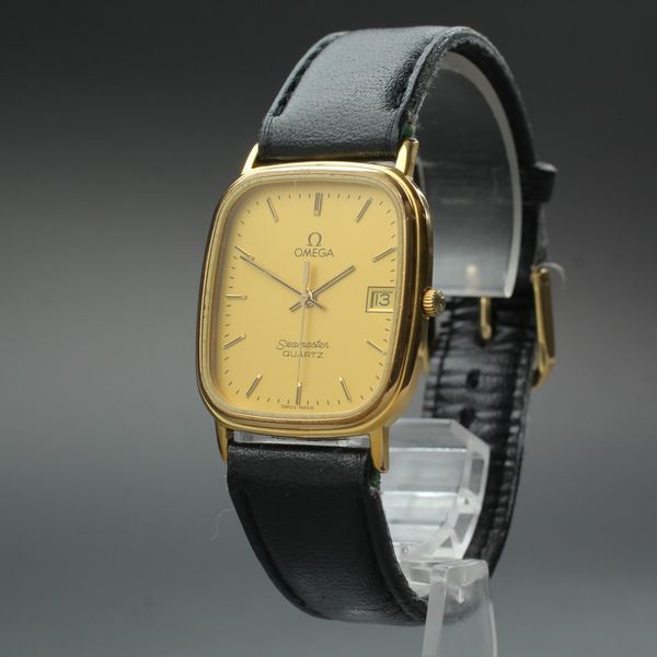[Near MINT] Vintage Omega Seamaster Cal.1430 28mm Quartz Gold Dial Men ...