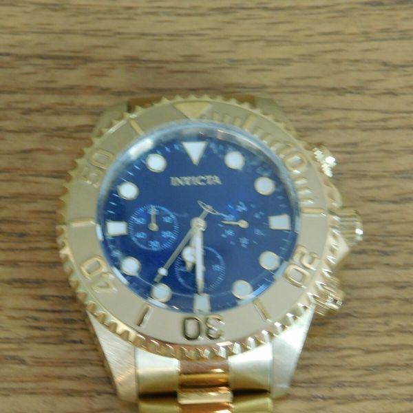 Invicta Men's Watch 36974 Pro Diver Quartz Chronograph Gold Blue Dial ...