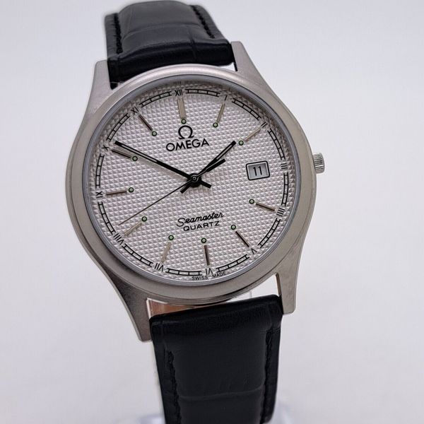 Vintage Omega Seamaster Silver Dial 1425 Date Quartz Men's Swiss Watch ...