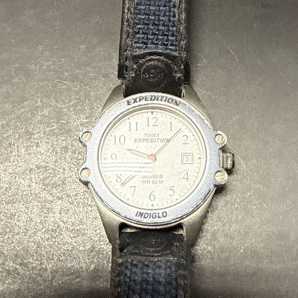 Vintage Timex Expedition Indiglo Watch Women Black Plaid Blue Date ...