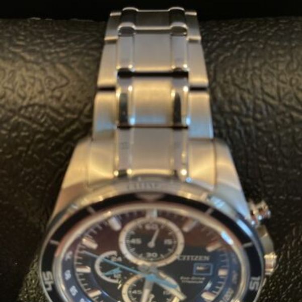 New CITIZEN Men's Chronograph Eco Drive Titanium Watch 43mm CA0349-51L ...