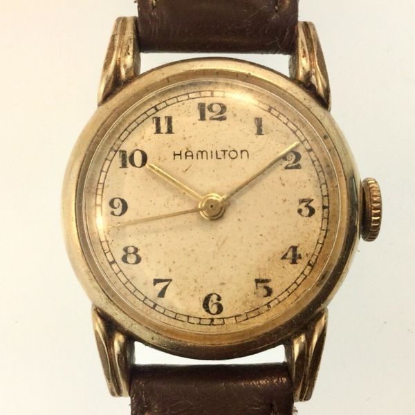 VTG c.1949 HAMILTON "TODD" 748 10K GF ART DECO WATCH- MOVEMENT RUNS ...