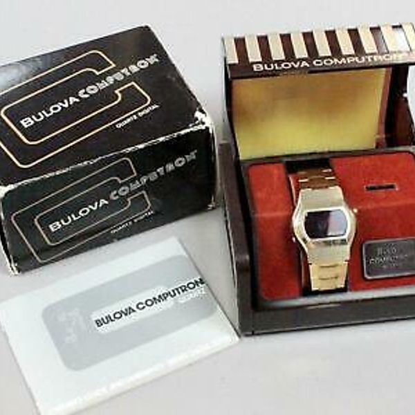 Vintage 1976 Bulova Computron Red LED Wristwatch in the Original Box ...