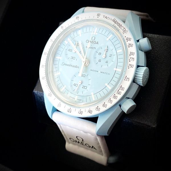OMEGA X SWATCH SpeedMaster MoonSwatch MISSION TO URANUS 42mm NEW W TAGS ...
