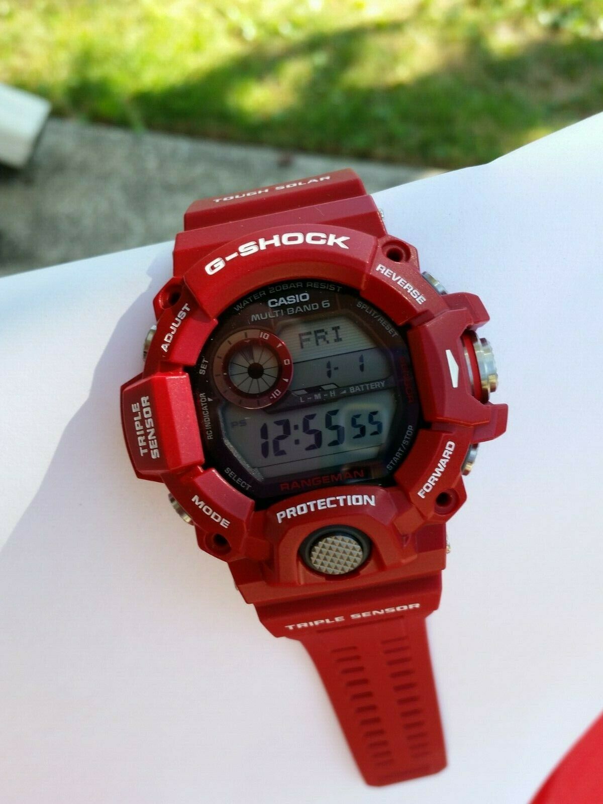 Casio Men's GW9400Rangeman G-Shock Solar Atomic Watch RED | WatchCharts