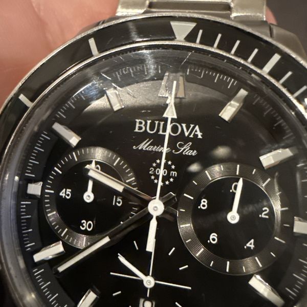 Bulova Marine Star 96B272 Stainless/Quartz Men's Chronograph Black ...