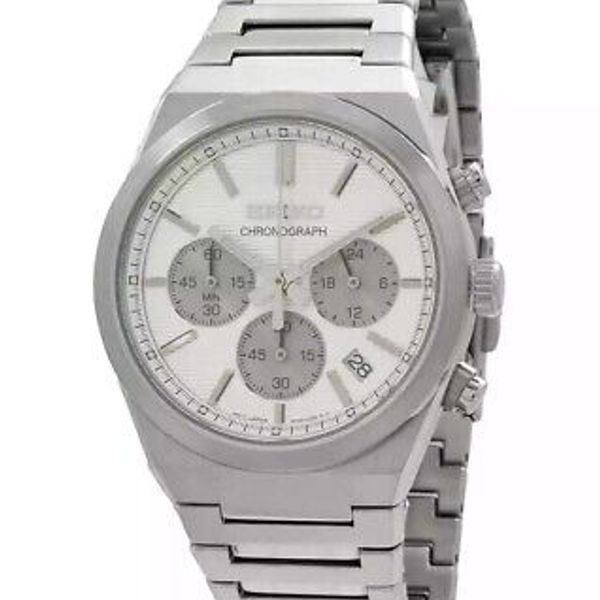 Orologio Uomo Seiko Discover More Cronografo Quadrante Bianco Quarzo ...