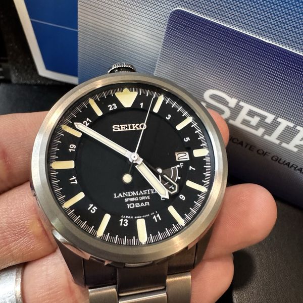 Seiko SBDB015 Prospex Landmaster Titanium GMT Spring Drive ...