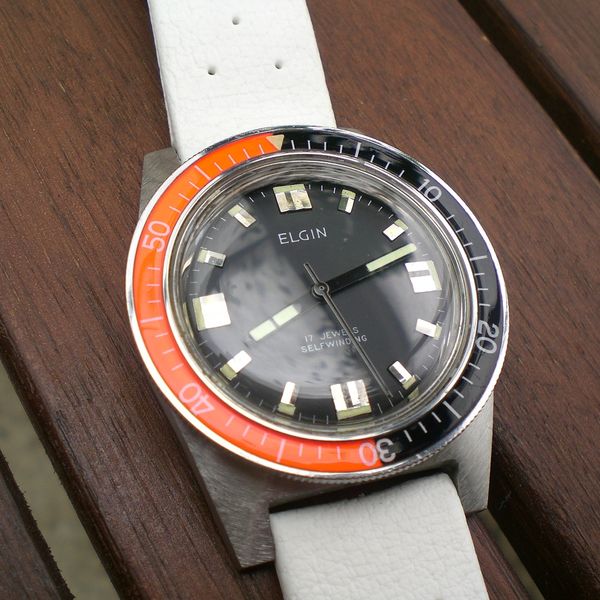 FS: Withdrawing! Vintage Diver: Elgin, red gold plated Elgin 996 ...