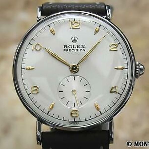 Rolex 3977 Rare Swiss Mens 34mm Stainless St Manual 1960 Vintage Watch ...
