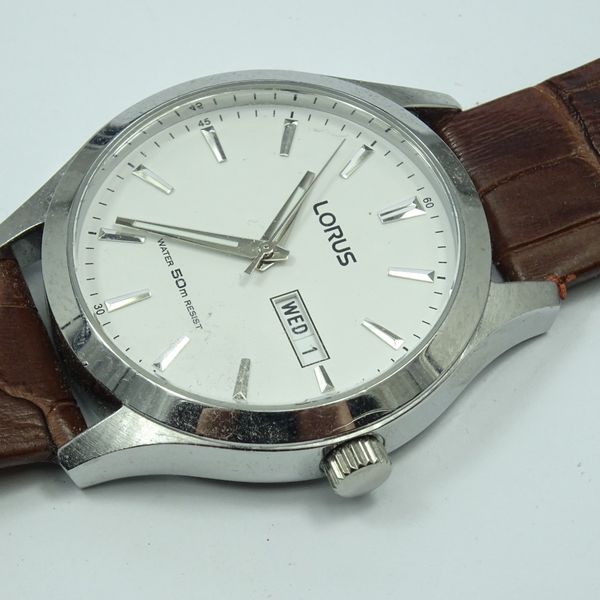 LORUS by SEIKO Men's White Dial Classic Day Date Watch WORKING ...