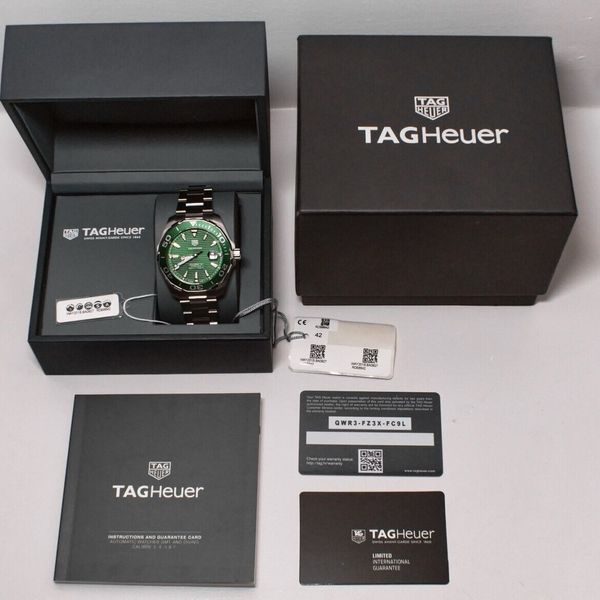 TAG Heuer Aquaracer Hulk WAY201S BA0927 43mm Green Dial Calibre5 ...