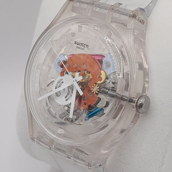 Swatch Watch New Gent Random Ghost SUOK111 Red Pink White Excellent ...