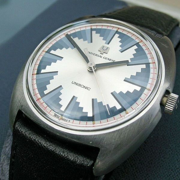 Vintage Universal Geneve Unisonic Tuning Fork Watch - 'Buzzsaw' Dial ...