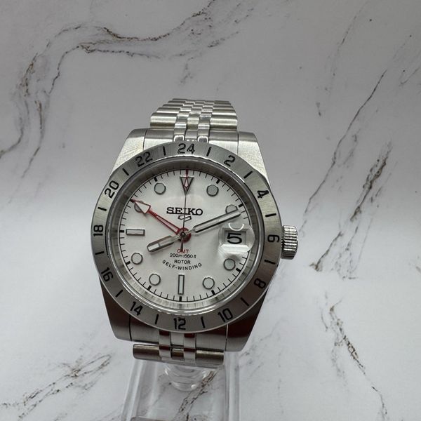 Brand New Seiko Automatic GMT Mod Explorer II Style with Micro Adjust ...