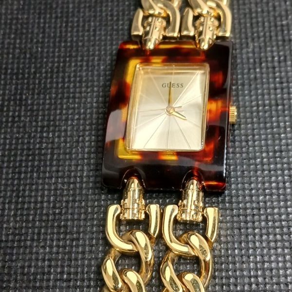 Guess watch ladies gold toned and tortoise shell colour in box ...