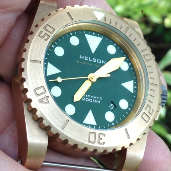 **SOLD**FS: Helson Shark Diver 45mm Bronze Green Dial | WatchCharts ...