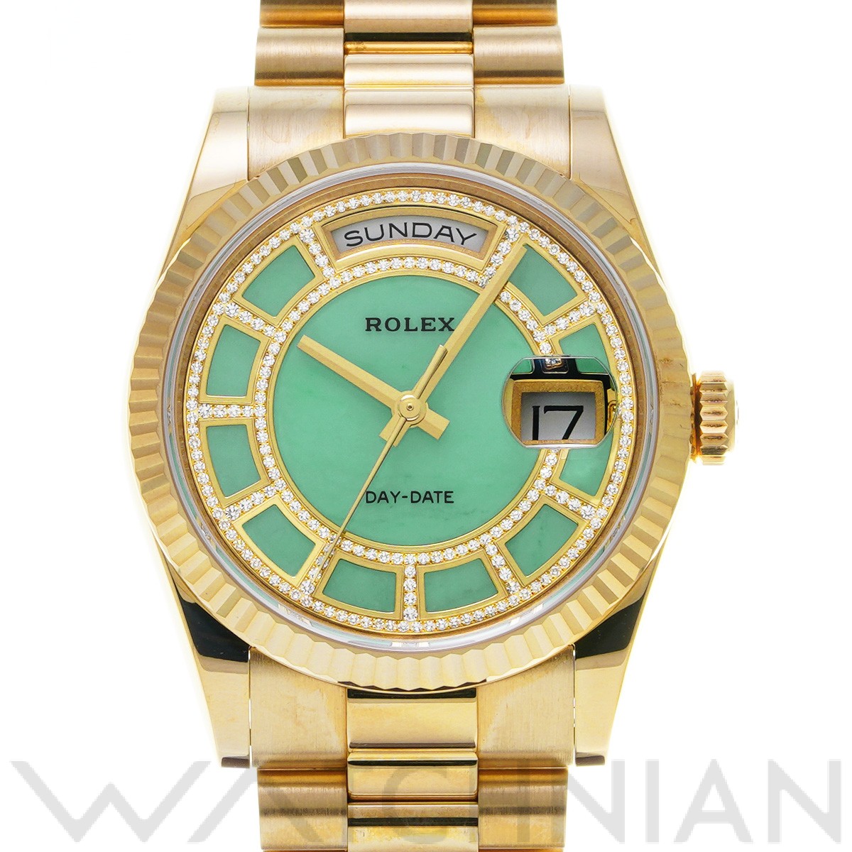 [Used] Rolex Day-Date 36 118238 Random Serial Green Jade/Diamond Men's ...