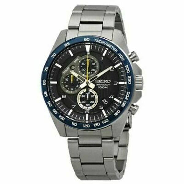 Seiko Men's Motosports Chronograph Quartz Stainless Steel Watch SSB321 ...
