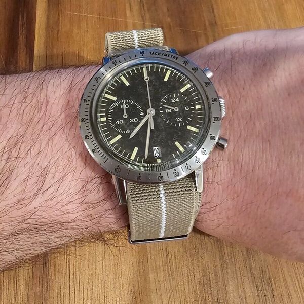 Undone Tropical Men's Chronograph Watch Black Dial Steel Tachymeter ...