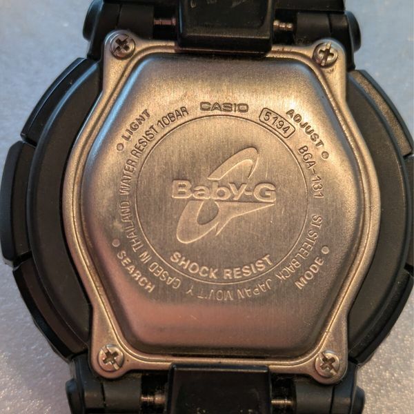 CASIO Baby-G BGA-131 5194 Black Watch â Battery Dead, Used w/ Scratches ...