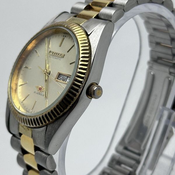 Vintage Citizen GN-4W-S Dual Tone 21 Jewels Japan Automatic White Men's ...