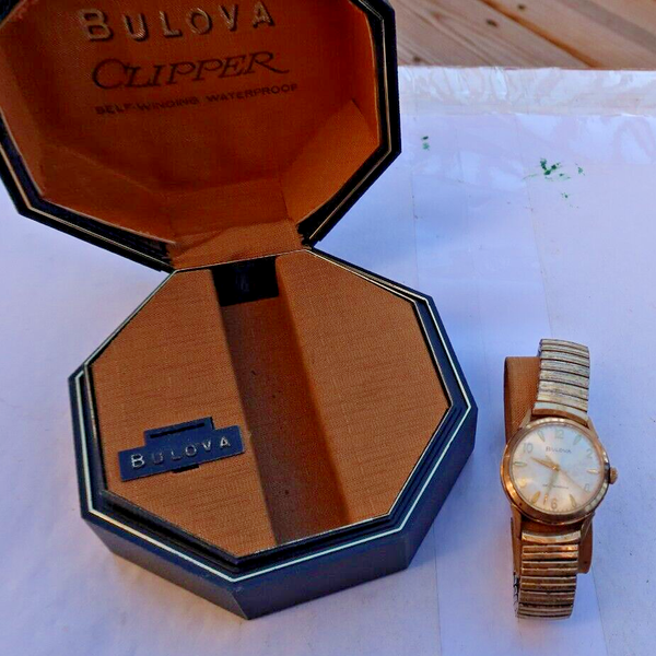 RARE Vintage Bulova Clipper Automatic Watch Wristwatch 10KT RGP M5 ...