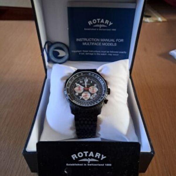 Rotary GB03778/04 Multi Dial Chronospeed Quartz Men's Watch - Black ...