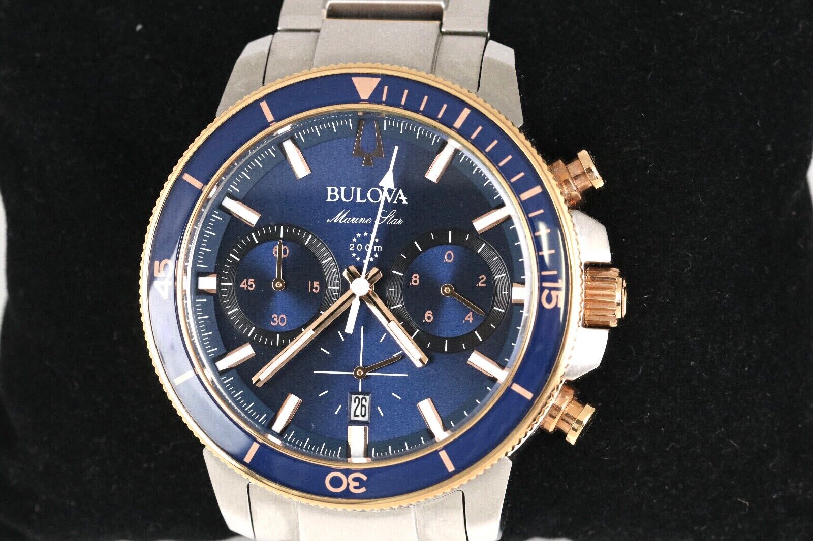 Bulova Marine Star 98B301 Chronograph Quartz 45 mm Two- Tone Men's ...