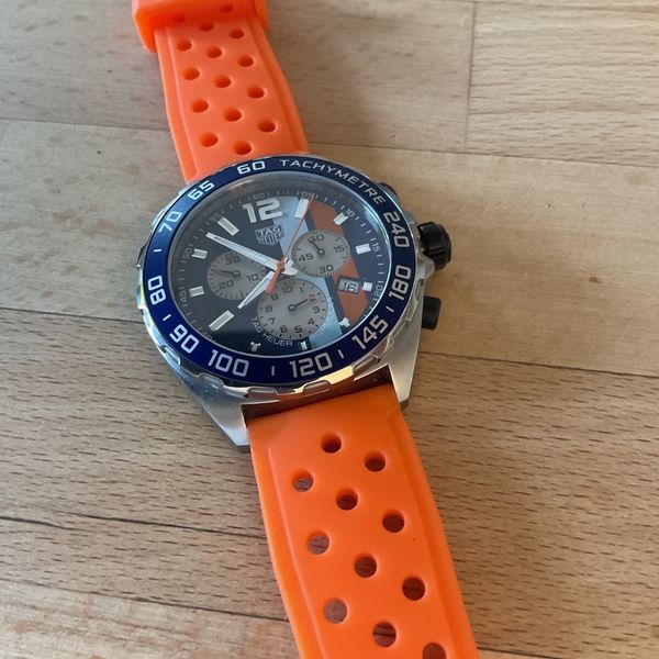TAG Heuer Formula 1 Gulf watch verification certificate dual straps ...