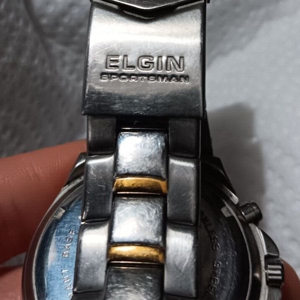 Elgin Sportsman Chronograph Date Gold And Silver 2 Tone | WatchCharts ...