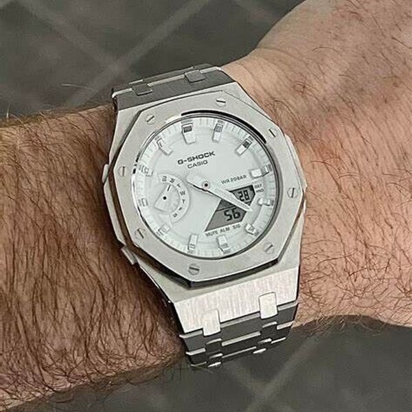 Custom Casio G-Shock GA-2100, CasiOak, -Stainless Steel - Brand new ...