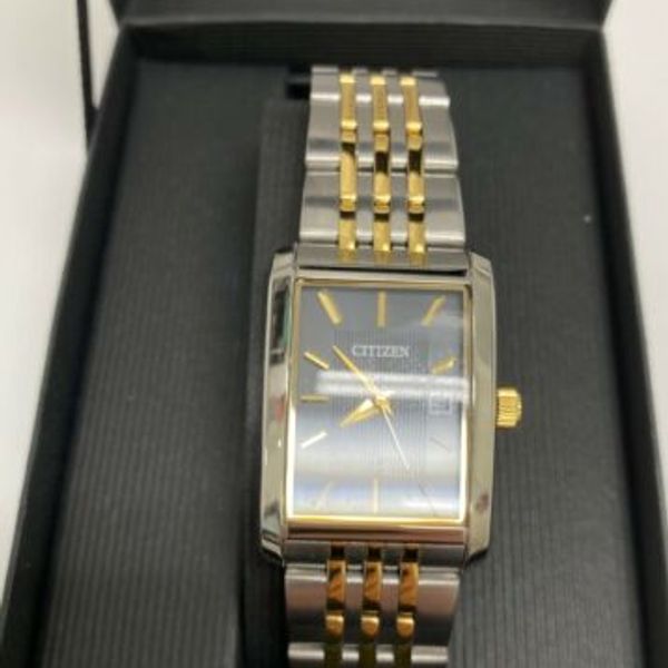 Citizen Men's Two Tone Rectangle Watch BH1678-56E Stainless Steel Date ...
