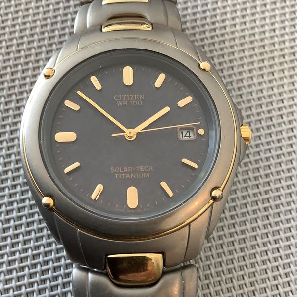 Citizen Titanium Eco Drive Solar Tech Mens Watch. spares or repair ...