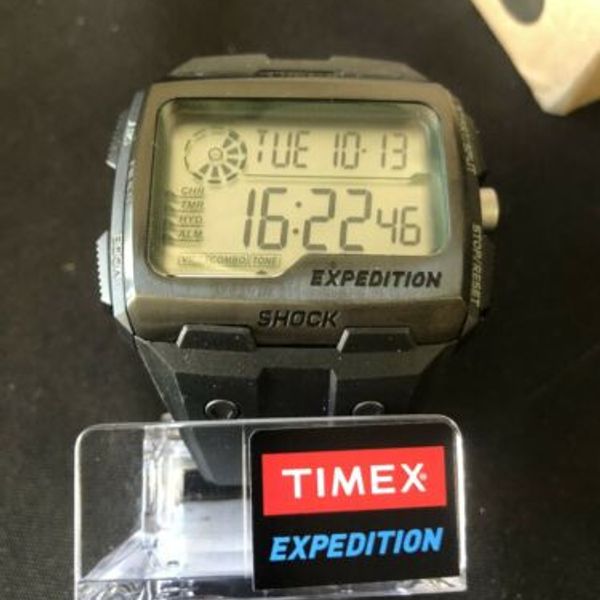 Timex Men's Expedition Grid Shock | Chronograph Hydration Black Watch ...